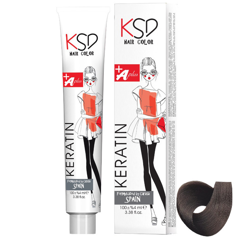 قیمت و خرید رنگ مو کی اس دی شماره MF2 حجم 100 میلی لیتر رنگ قهوه ای دودی