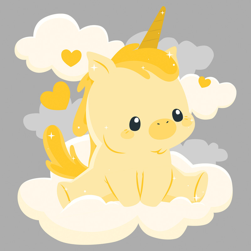 قیمت و خرید استیکر پارچه و لباس مدل dtf طرح یونیکورن کد H15.433 مجموعه 4 عددی