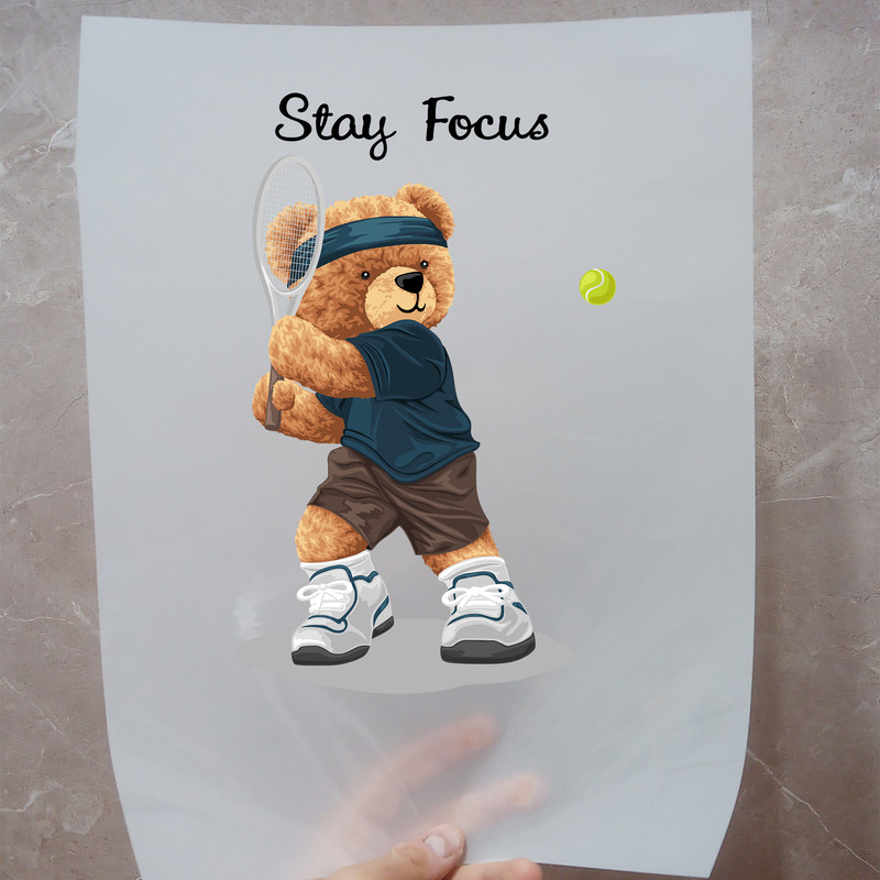 قیمت و خرید استیکر پارچه و لباس مدل dtf طرح تدی کد H15.98 مجموعه 4 عددی