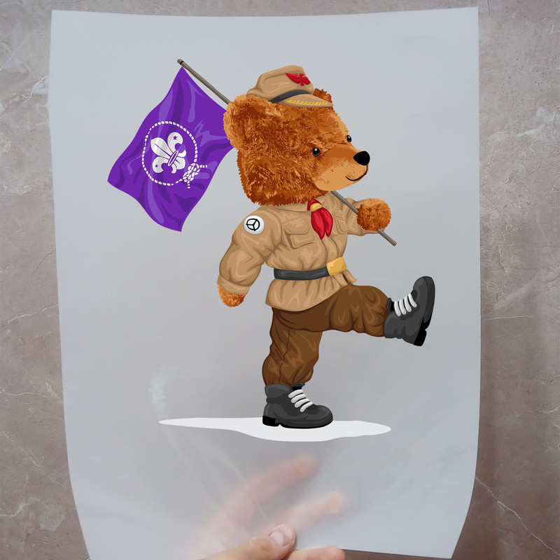 قیمت و خرید استیکر پارچه و لباس مدل dtf طرح تدی کد H30.31 مجموعه 24 عددی