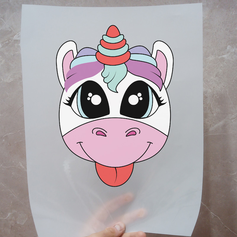 قیمت و خرید استیکر پارچه و لباس مدل dtf طرح یونیکورن کد H15.458 مجموعه 4 عددی