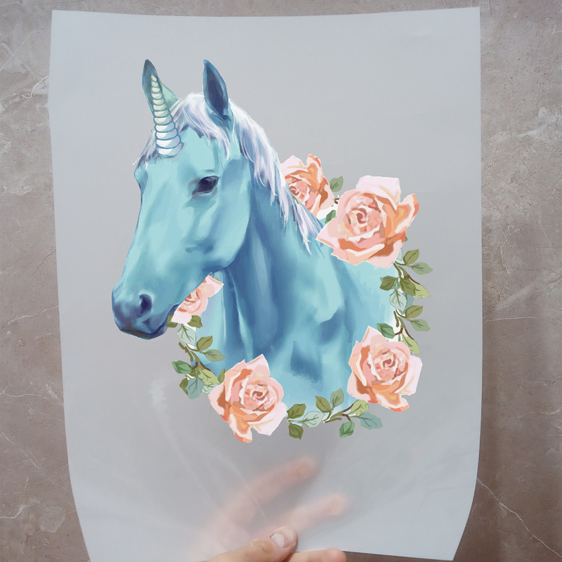 قیمت و خرید استیکر پارچه و لباس مدل dtf طرح یونیکورن کد H20.131 مجموعه 3 عددی