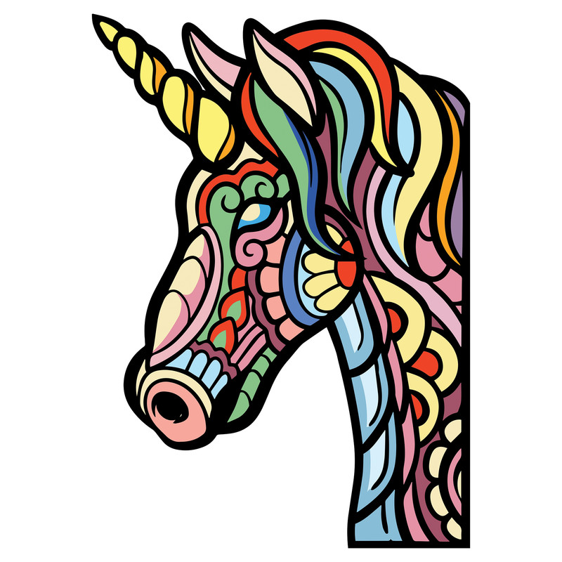 قیمت و خرید استیکر پارچه و لباس مدل dtf طرح یونیکورن کد H20.422 مجموعه 6 عددی