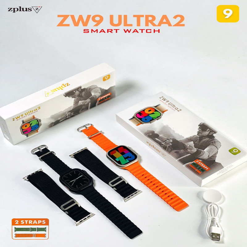 قیمت و خرید ساعت هوشمند اولترا زدپلاس مدل ZW9 ULTRA2 45mm به همراه 2 عدد بند
