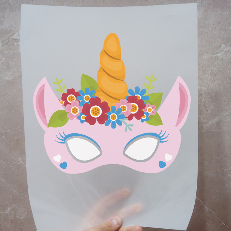 قیمت و خرید استیکر پارچه و لباس مدل dtf طرح یونیکورن کد H15.110 مجموعه 4 عددی