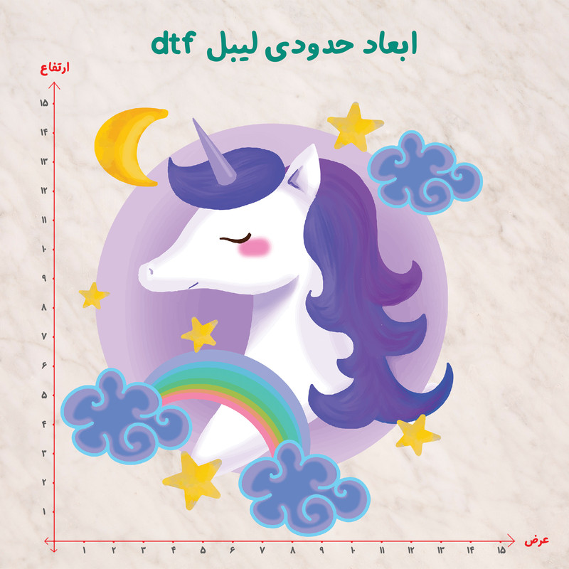 قیمت و خرید استیکر پارچه و لباس مدل dtf طرح یونیکورن کد H15.277 مجموعه 4 عددی