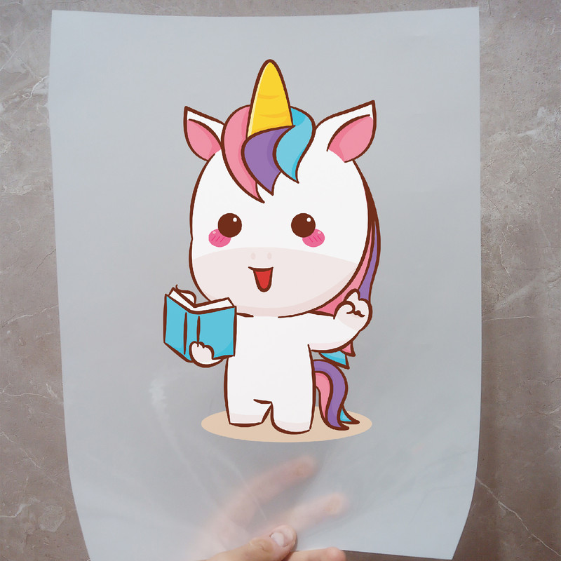 قیمت و خرید استیکر پارچه و لباس مدل dtf طرح یونیکورن کد H15.568 مجموعه 4 عددی