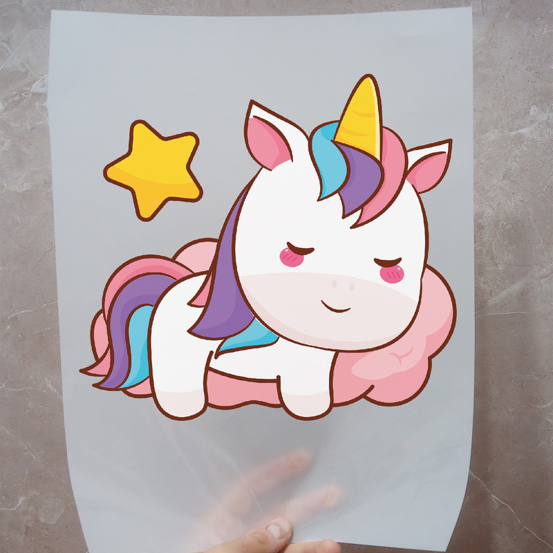 قیمت و خرید استیکر پارچه و لباس مدل dtf طرح یونیکورن کد H20.559 مجموعه 3 عددی