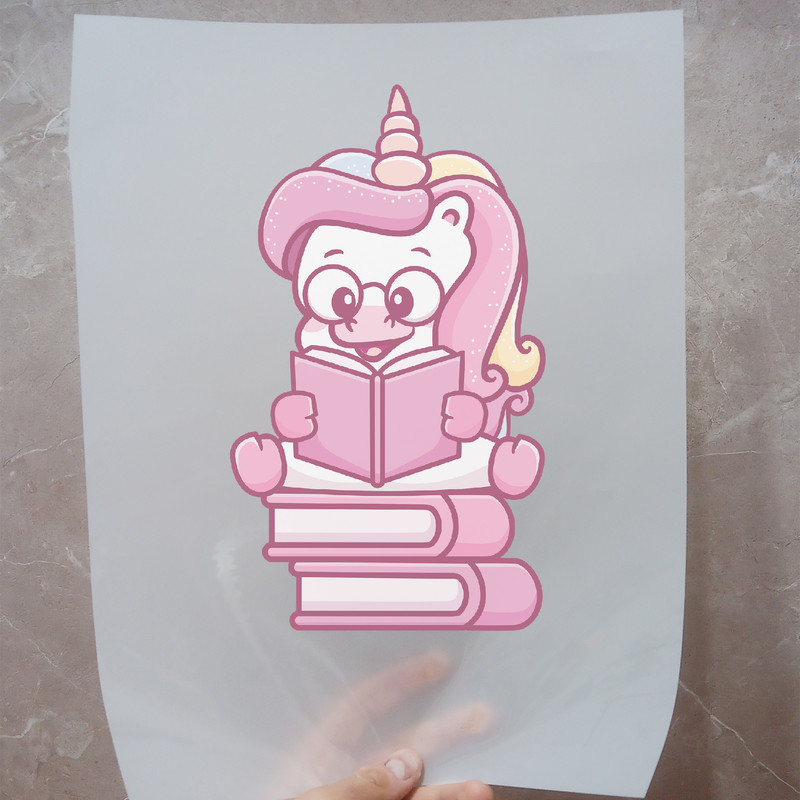 قیمت و خرید استیکر پارچه و لباس مدل dtf طرح یونیکورن کد H15.977 مجموعه 4 عددی