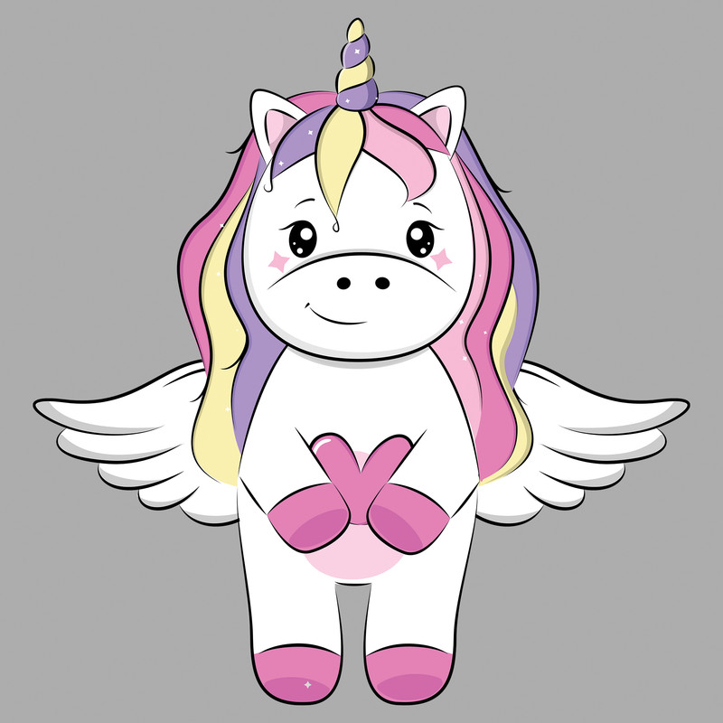 قیمت و خرید استیکر پارچه و لباس مدل dtf طرح یونیکورن کد H15.219 مجموعه 4 عددی