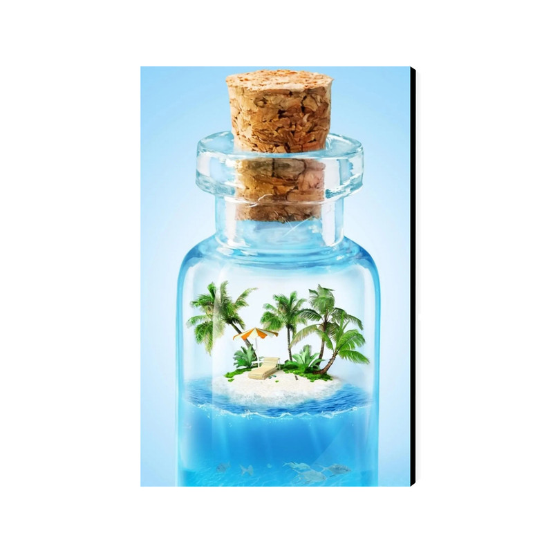 قیمت و خرید تابلو شاسی عرش مدل فانتزی منظره جزیره بطری کد As2077