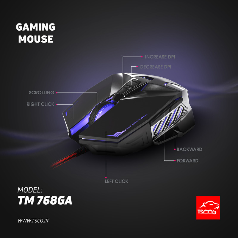 قیمت و خرید ماوس گیمینگ تسکو مدل TM 768GA