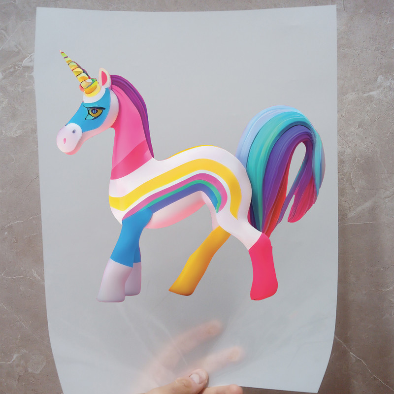 قیمت و خرید استیکر پارچه و لباس مدل dtf طرح یونیکورن کد H20.475 مجموعه 3 عددی