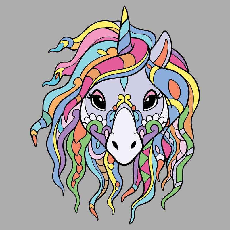 قیمت و خرید استیکر پارچه و لباس مدل dtf طرح یونیکورن کد H15.187 مجموعه 12 عددی