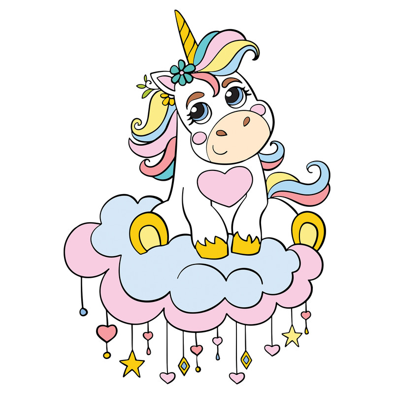 قیمت و خرید استیکر پارچه و لباس مدل dtf طرح یونیکورن کد H20.677 مجموعه 3 عددی