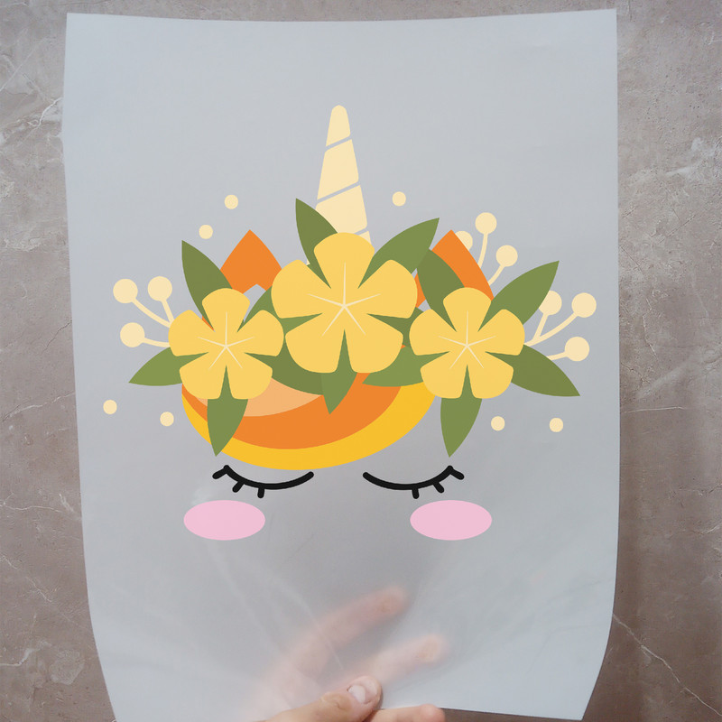 قیمت و خرید استیکر پارچه و لباس مدل dtf طرح یونیکورن کد H15.121 مجموعه 4 عددی