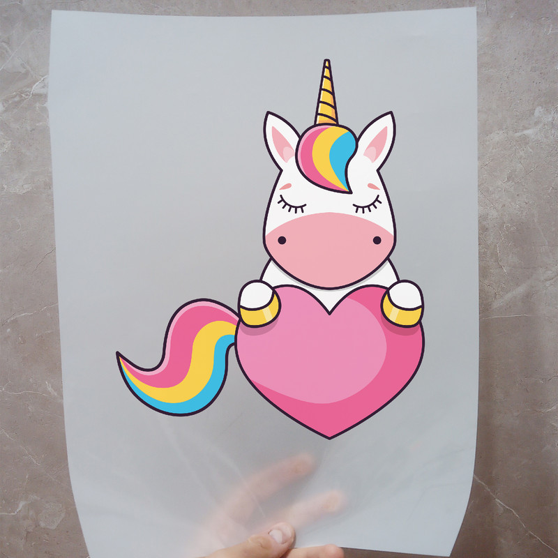 قیمت و خرید استیکر پارچه و لباس مدل dtf طرح یونیکورن کد H15.269 مجموعه 4 عددی