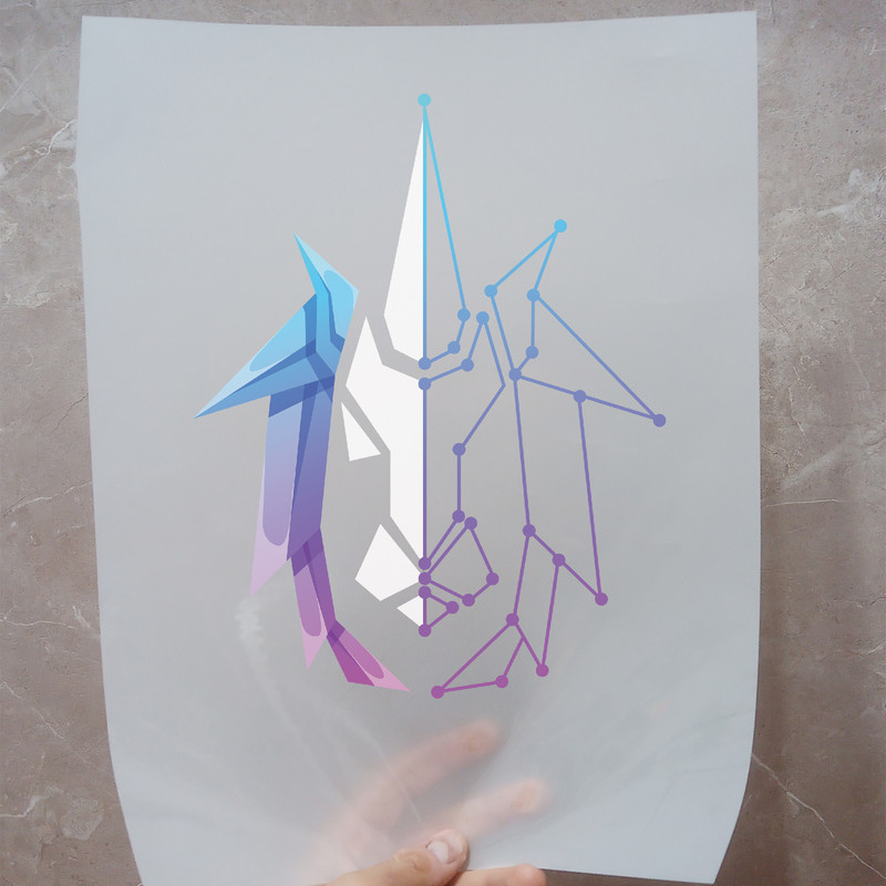 قیمت و خرید استیکر پارچه و لباس مدل dtf طرح یونیکورن کد H20.34 مجموعه 6 عددی