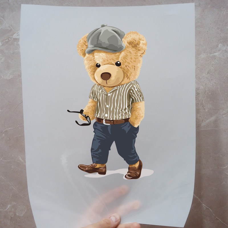 قیمت و خرید استیکر پارچه و لباس مدل dtf طرح تدی کد H15.110 مجموعه 24 عددی