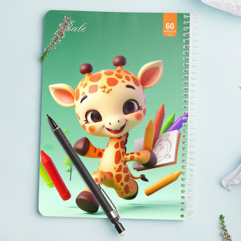 قیمت و خرید دفتر نقاشی 60 برگ انتشارات بله طرح فانتزی زرافه هنرمند کد A4-O211