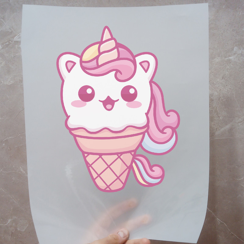 قیمت و خرید استیکر پارچه و لباس مدل dtf طرح یونیکورن کد H15.937 مجموعه 4 عددی