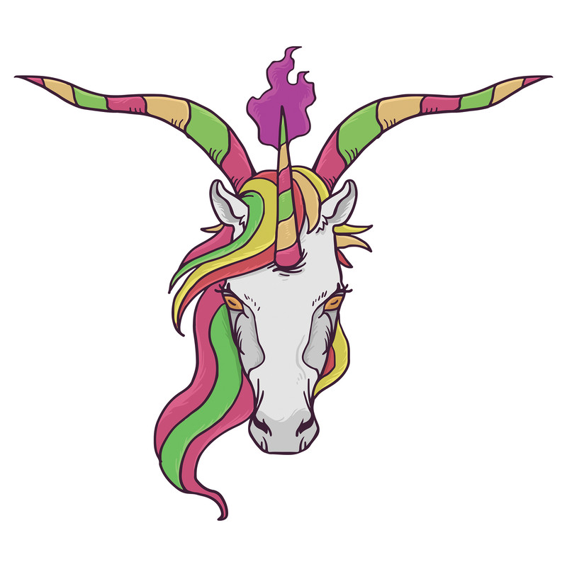 قیمت و خرید استیکر پارچه و لباس مدل dtf طرح یونیکورن کد H20.256 مجموعه 6 عددی