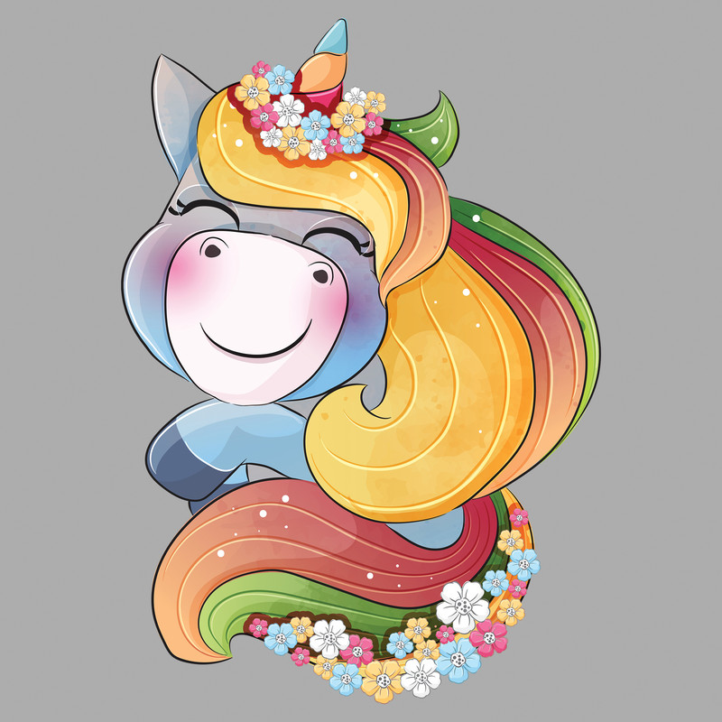 قیمت و خرید استیکر پارچه و لباس مدل dtf طرح یونیکورن کد H20.390 مجموعه 6 عددی