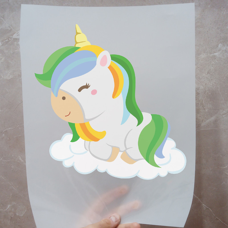 قیمت و خرید استیکر پارچه و لباس مدل dtf طرح یونیکورن کد H20.968 مجموعه 3 عددی