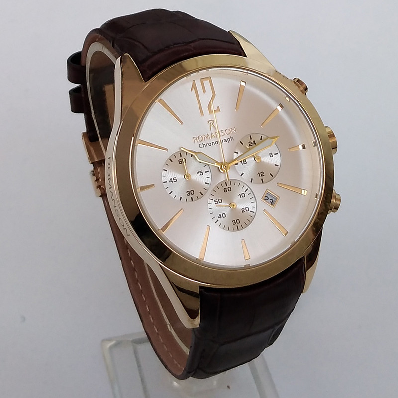 قیمت و خرید ساعت مچی عقربه‌ای مردانه رومانسون مدل بندچرمی کرنوگراف سه ...