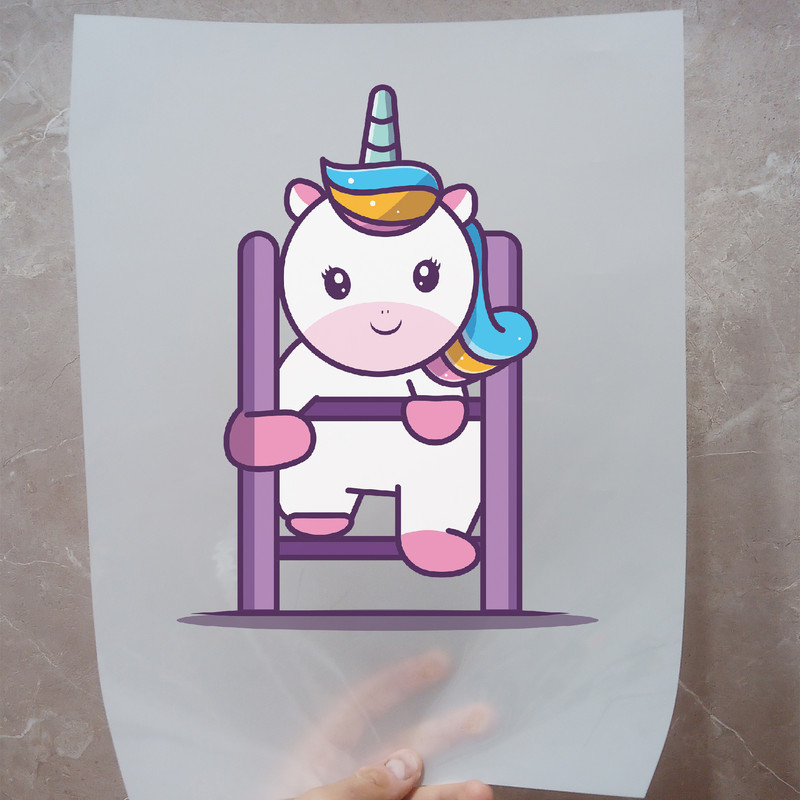 قیمت و خرید استیکر پارچه و لباس مدل dtf طرح یونیکورن کد H20.926 مجموعه 3 عددی