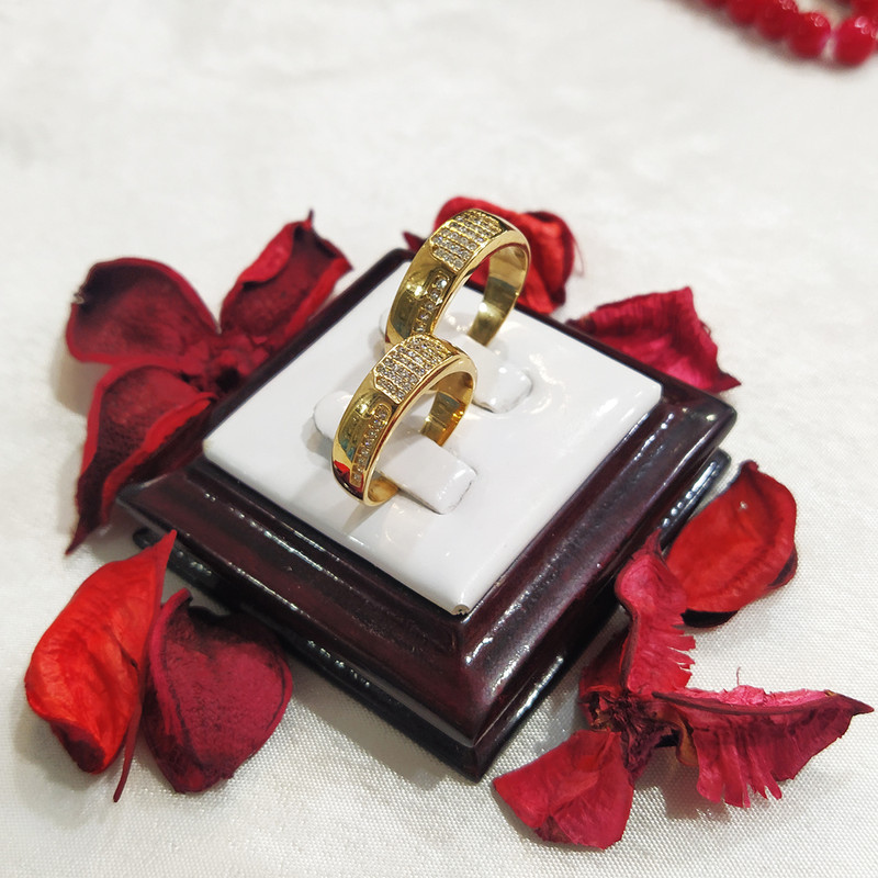 قیمت و خرید ست انگشتر زنانه و مردانه سلین کالا مدل طلا روسی ce-As10