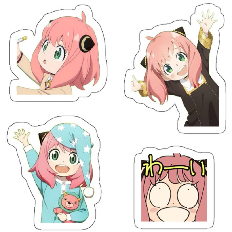 قیمت و خرید استیکر لپ تاپ مدل SPY X FAMILY Anya Pack 4x بسته 4 عددی