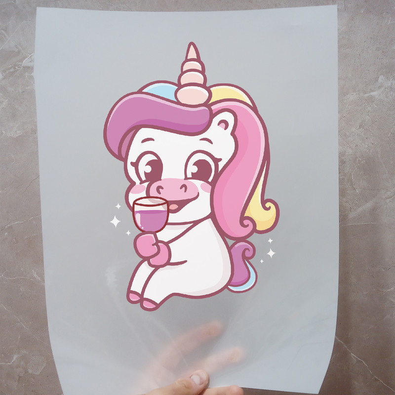 قیمت و خرید استیکر پارچه و لباس مدل dtf طرح یونیکورن کد H15.995 مجموعه 4 عددی