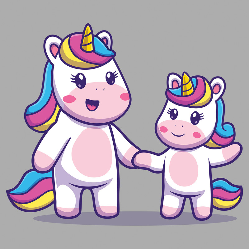 قیمت و خرید استیکر پارچه و لباس مدل dtf طرح یونیکورن کد H15.910 مجموعه 4 عددی