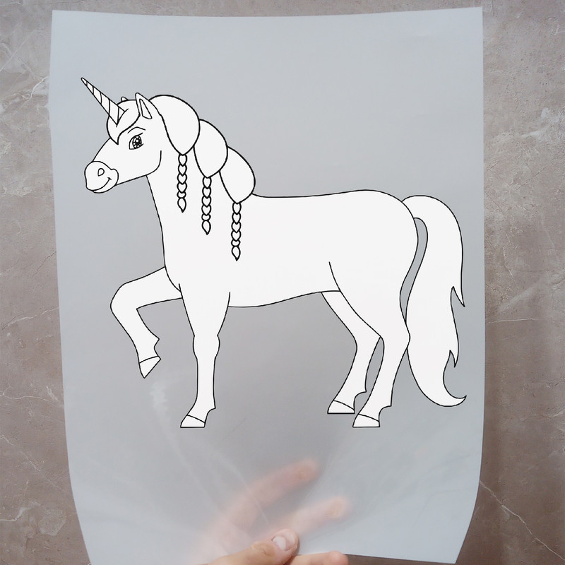 قیمت و خرید استیکر پارچه و لباس مدل dtf طرح یونیکورن کد H15.1083 مجموعه 4 عددی