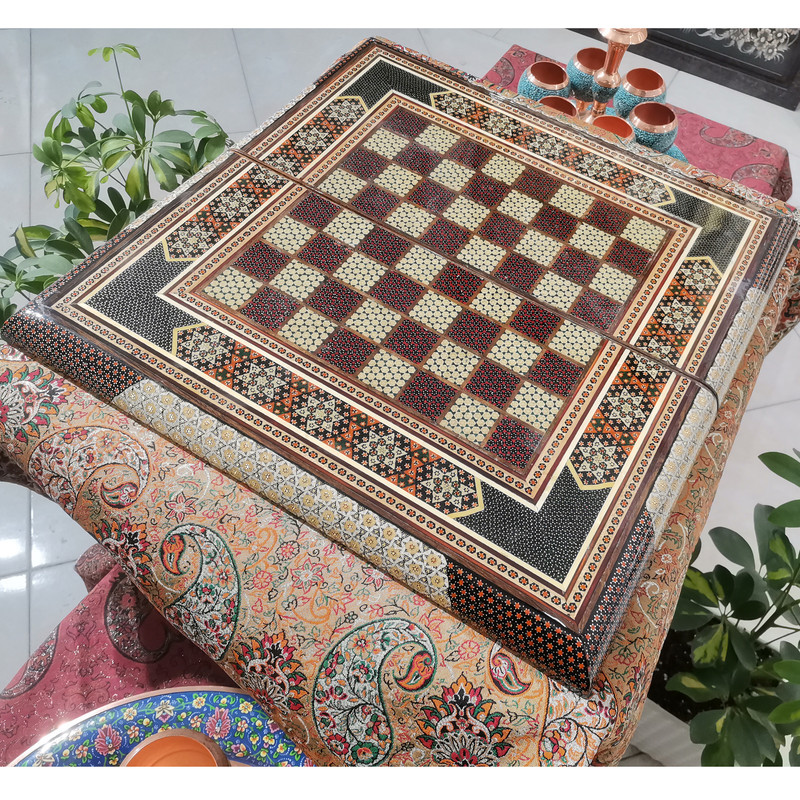 قیمت و خرید صفحه شطرنج خاتم کاری هنرلوکس مدل شایان