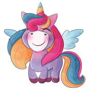 قیمت و خرید استیکر پارچه و لباس مدل dtf طرح یونیکورن کد H15.389 مجموعه 4 عددی