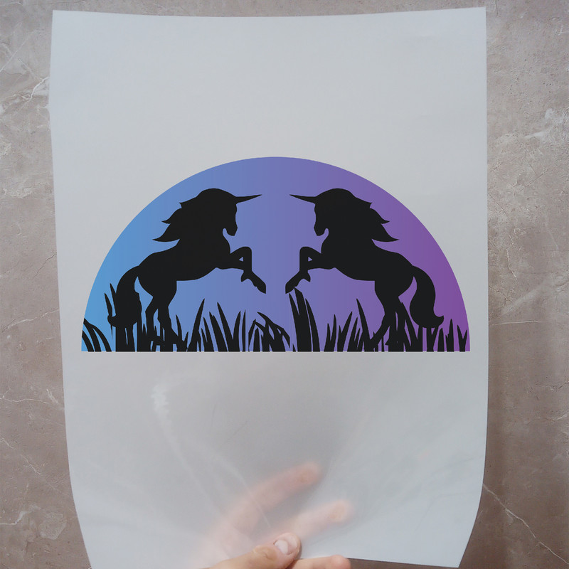 قیمت و خرید استیکر پارچه و لباس مدل dtf طرح یونیکورن کد H20.339 مجموعه 6 عددی