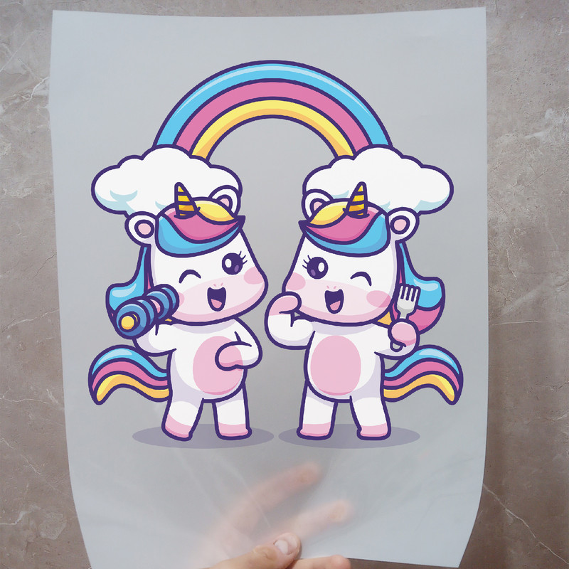 قیمت و خرید استیکر پارچه و لباس مدل dtf طرح یونیکورن کد H20.626 مجموعه 3 عددی