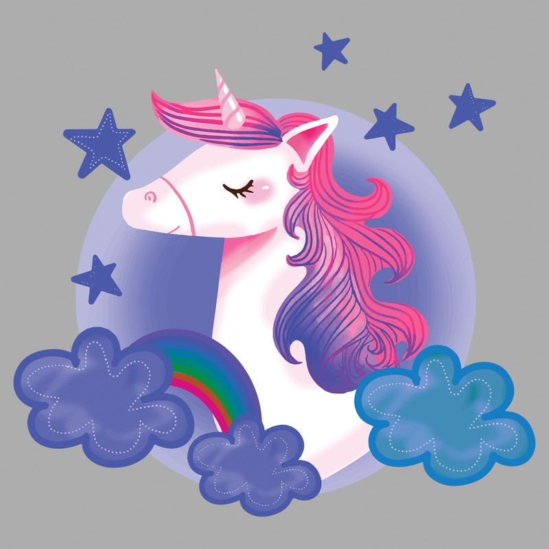 قیمت و خرید استیکر پارچه و لباس مدل dtf طرح یونیکورن کد H20.279 مجموعه 3 عددی