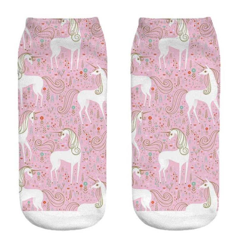 قیمت و خرید جوراب زنانه طرح تک شاخ مدل CH1019 بسته 5 عددی