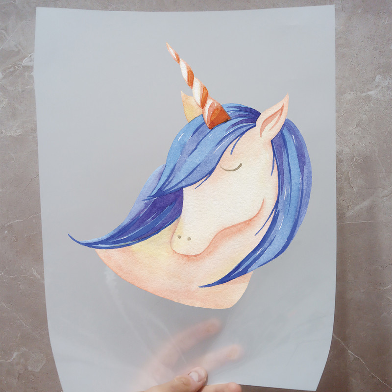 قیمت و خرید استیکر پارچه و لباس مدل dtf طرح یونیکورن کد H20.544 مجموعه 6 عددی