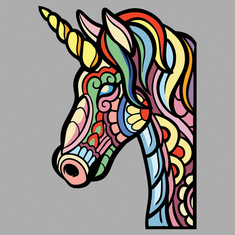 قیمت و خرید استیکر پارچه و لباس مدل dtf طرح یونیکورن کد H20.422 مجموعه 6 عددی