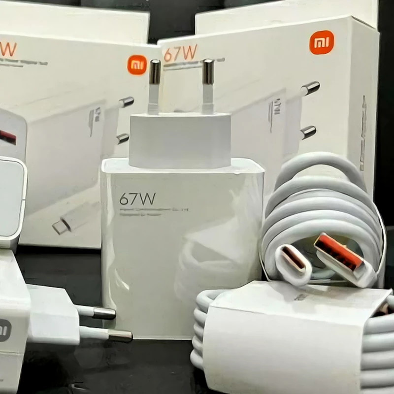 قیمت و خرید شارژر دیواری 67 وات مدل power adapter به همراه کابل تبدیل usb_c