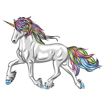 قیمت و خرید استیکر پارچه و لباس مدل dtf طرح یونیکورن کد H15.286 مجموعه 4 عددی