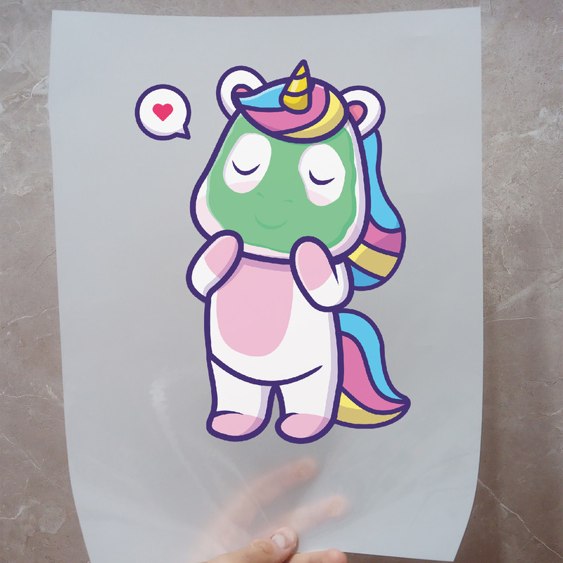 قیمت و خرید استیکر پارچه و لباس مدل dtf طرح یونیکورن کد H20.634 مجموعه 3 عددی