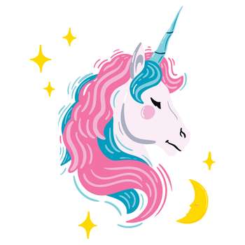 قیمت و خرید استیکر پارچه و لباس مدل dtf طرح یونیکورن کد H20.425 مجموعه 6 عددی