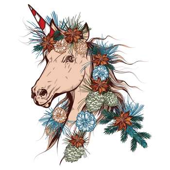 قیمت و خرید استیکر پارچه و لباس مدل dtf طرح یونیکورن کد H15.211 مجموعه 4 عددی