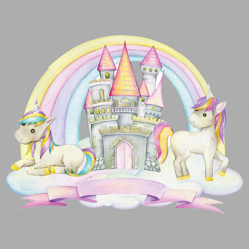 قیمت و خرید استیکر پارچه و لباس مدل dtf طرح یونیکورن کد H20.504 مجموعه 6 عددی