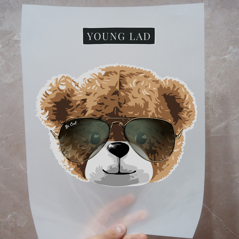 قیمت و خرید استیکر پارچه و لباس مدل dtf طرح تدی کد H15.159 مجموعه 4 عددی